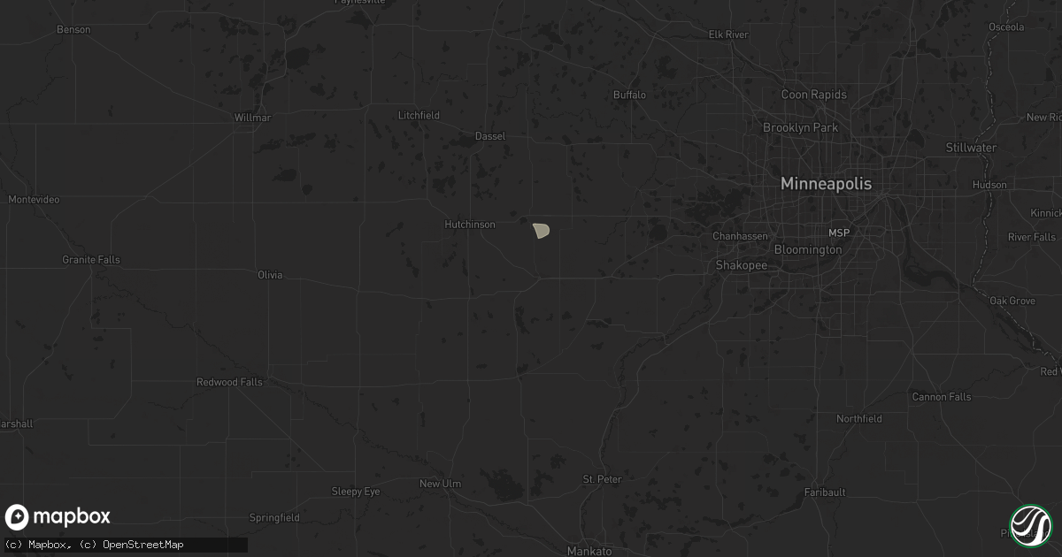 Hail Map in Glencoe, MN on May 15, 2025 - HailTrace